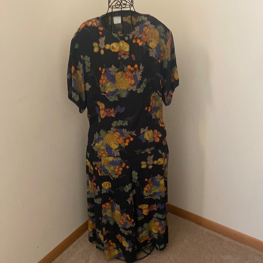 1980’s/90’s Carol Little Usa Black & Fruit Print Shor… - Gem